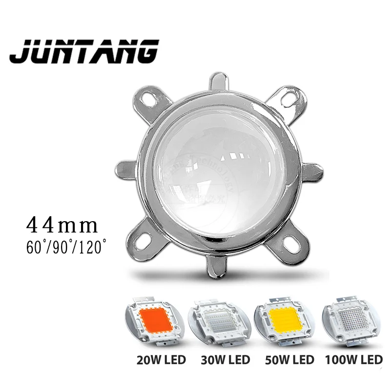 High-power-LED-20-100W-lamp-bead-lens-44MM-optical-glass-lens-50-mm ...