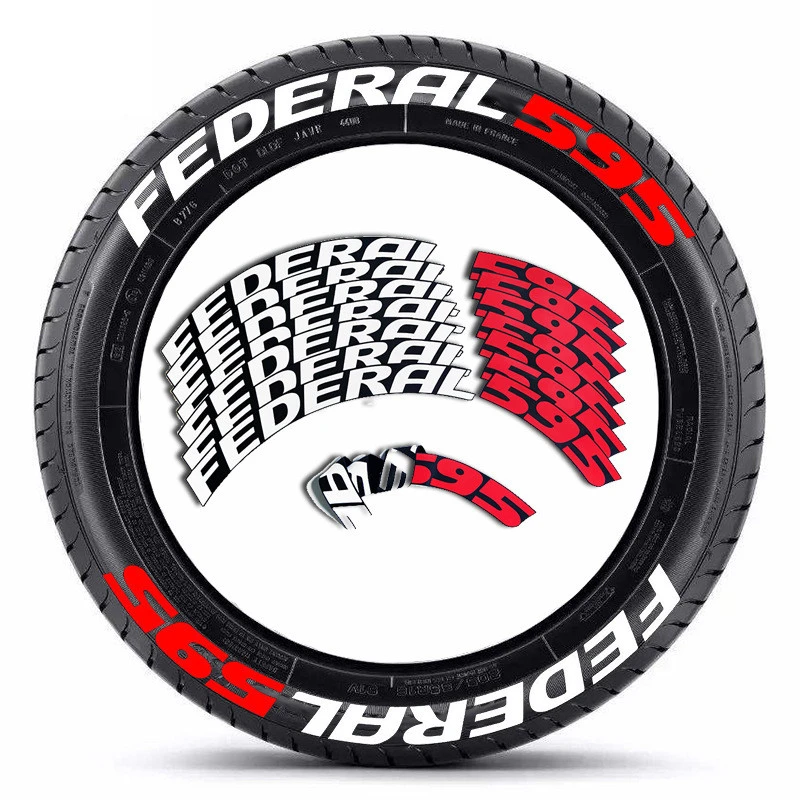 Car Styling Tire Letters Sticker For Federal 595 Wheel Tires Lettering ...