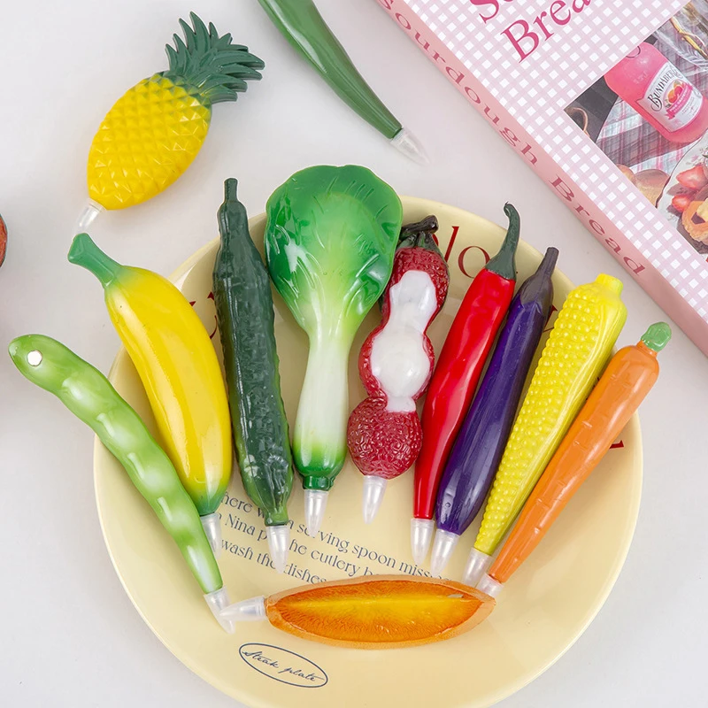 Cute Cartoon Fruit Vegetables Shape Pen Creative School Office Gel Pens ...