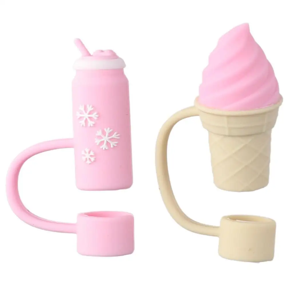 6PCS-Silicone-Straw-Covers-Cap-Dirt-Proof-Reusable-Straw-Protector-Ice ...