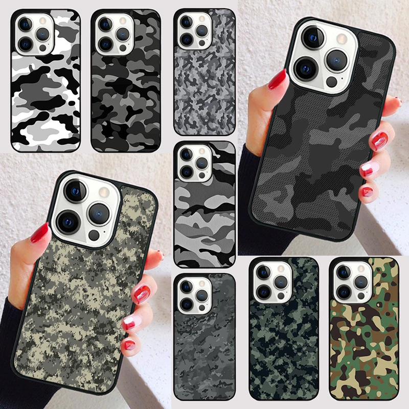 Black-Camo-Camouflage-cover-For-iPhone-15-16-13-12-11-14-Pro-Max-Mini ...