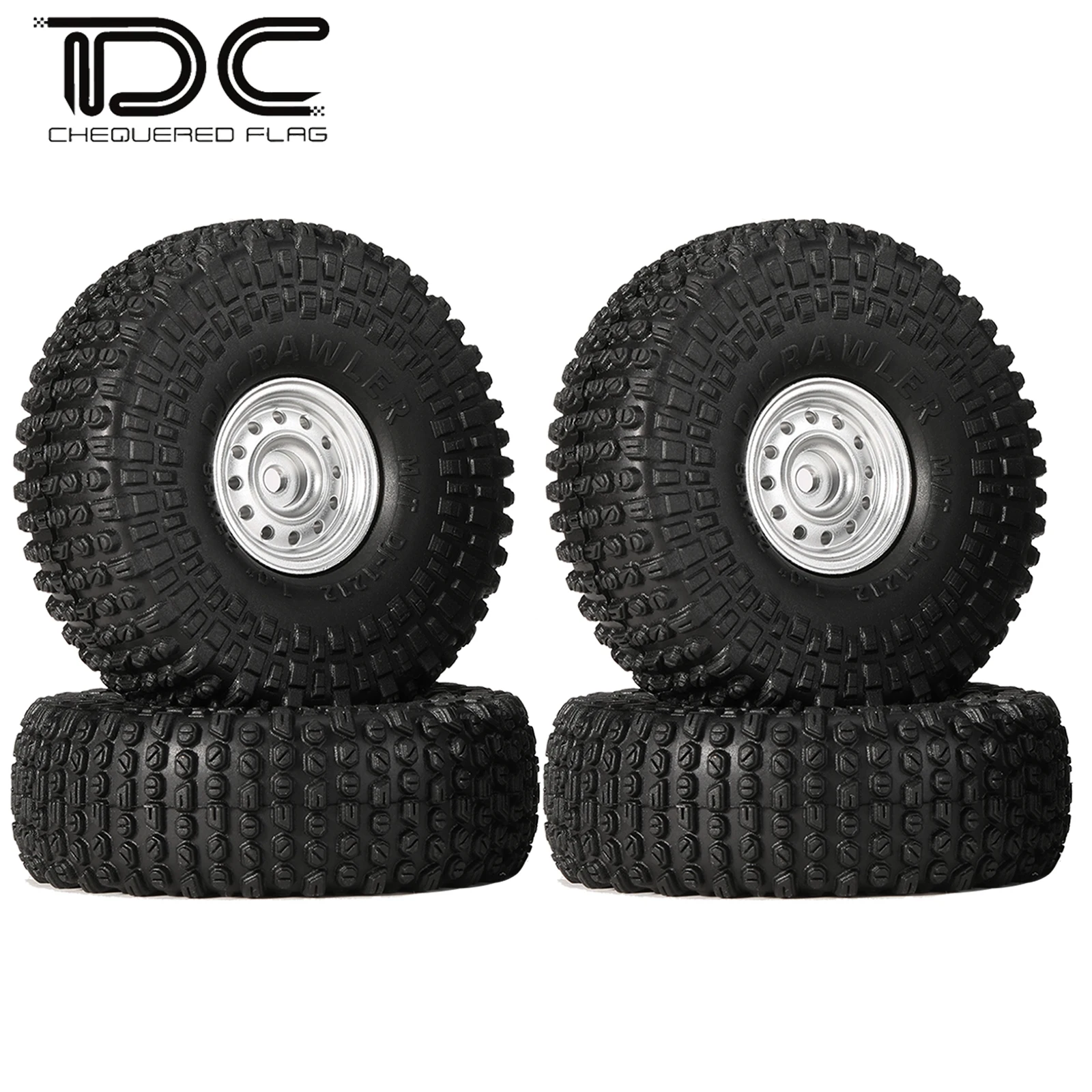 DC 1.0 Beadlock Wheel Pin Tires Set Vintage 1.0" Wheels Tires for 1/18 ...