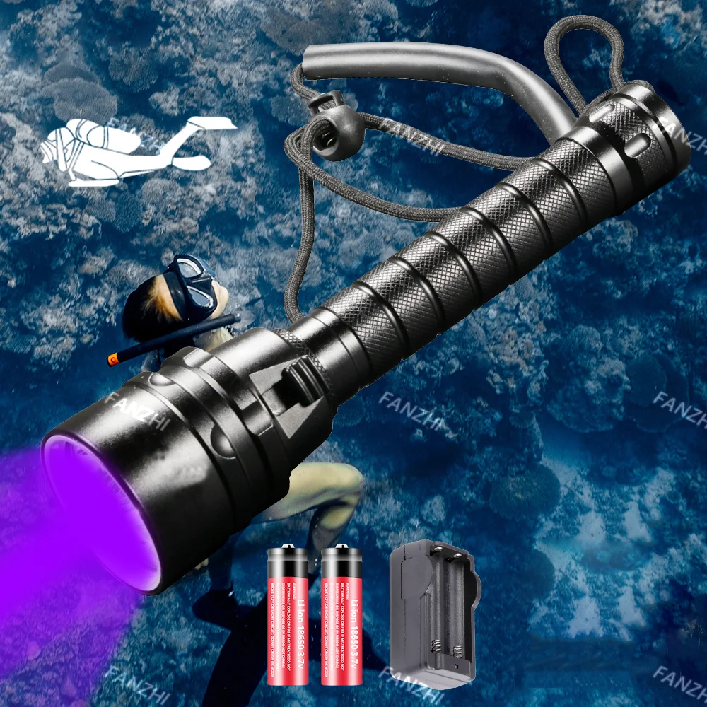 UV-LED-Diving-Flashlight-Ultraviolet-Lantern-Scuba-Purple-Light ...