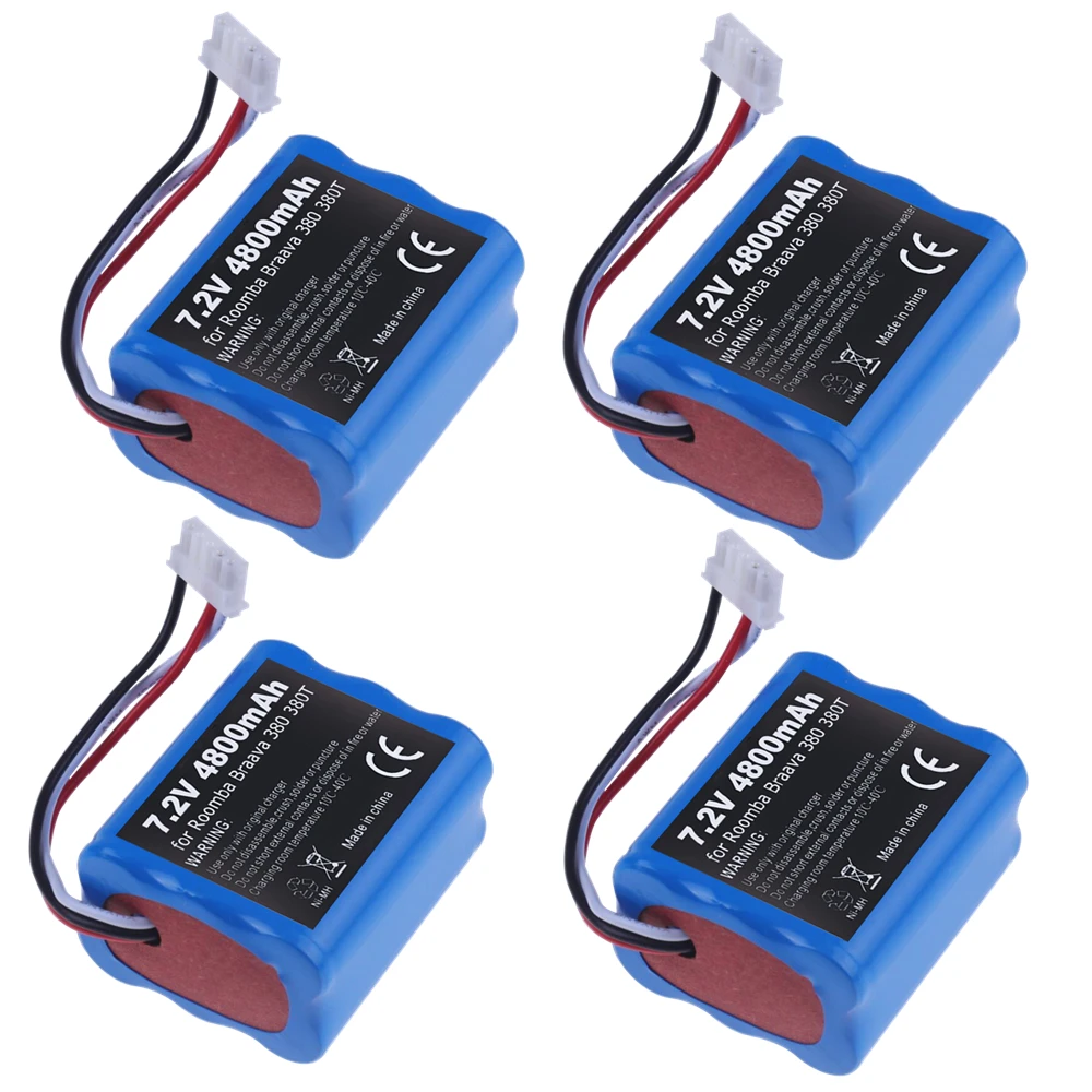 4800mah-Ni-MH-Upgrade-Battery-Pack-For-iRobot-Braava-380-380T-Mint-5200 ...