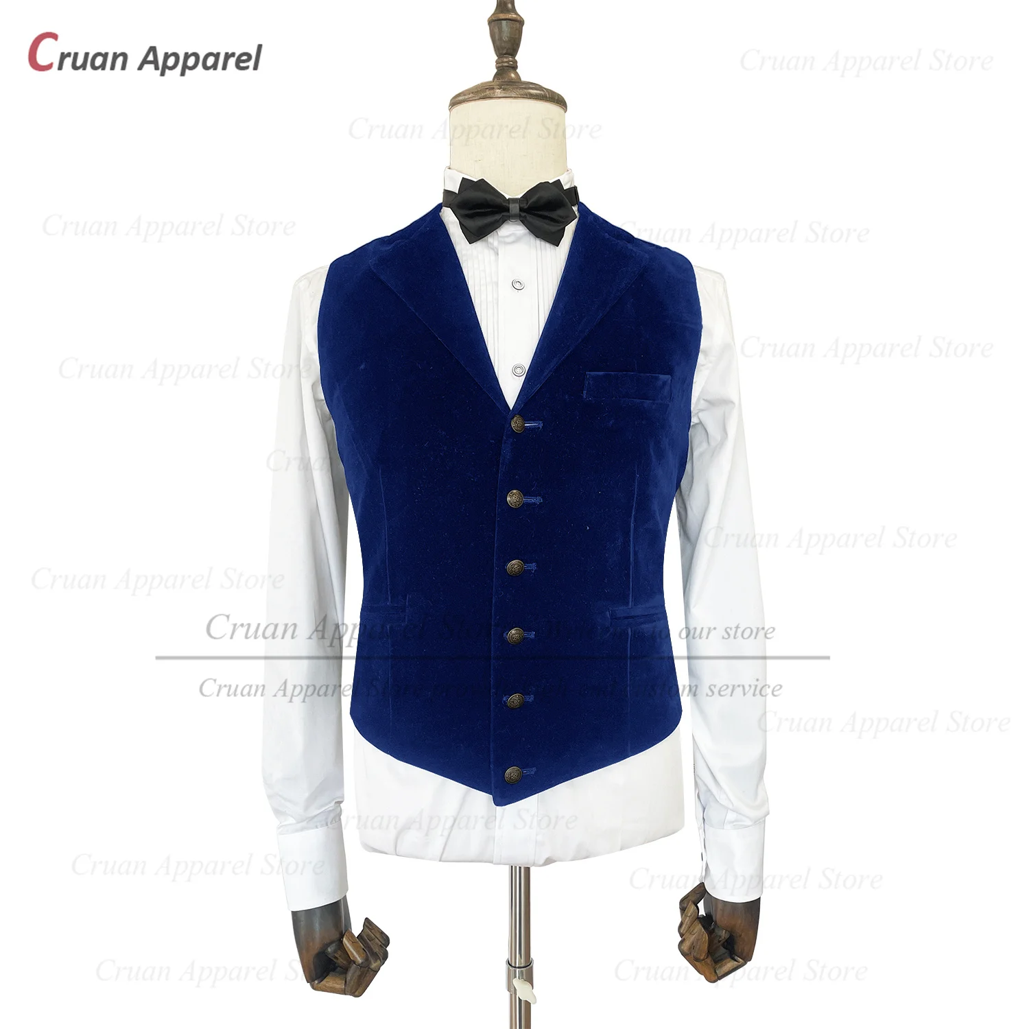 Newest Royal Blue Velvet Vest For Men Fashion Prom Elegant Costumes ...