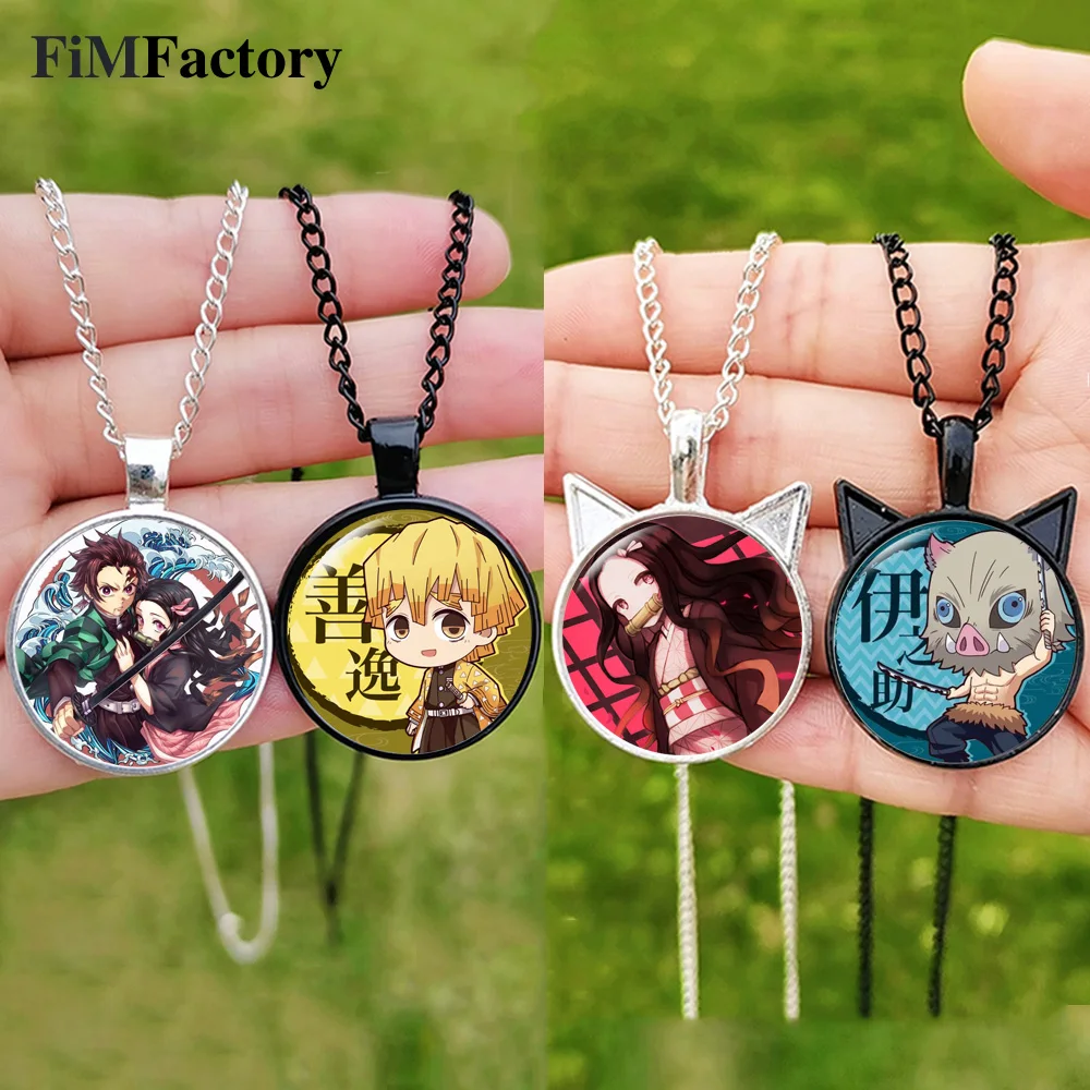 New-Demon-Slayer-Necklace-Glass-Cabochon-Pendant-Anime-Figure-Cosplay ...