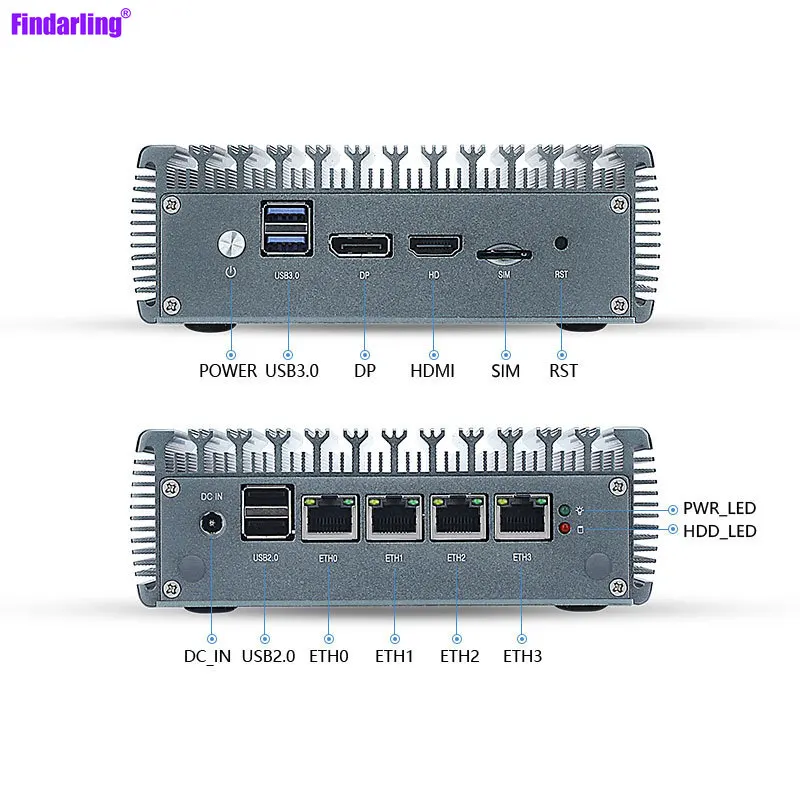 Quad Core Intel N4000/J4125 4*I255 2500M LAN Mini PC Fanless Soft ...