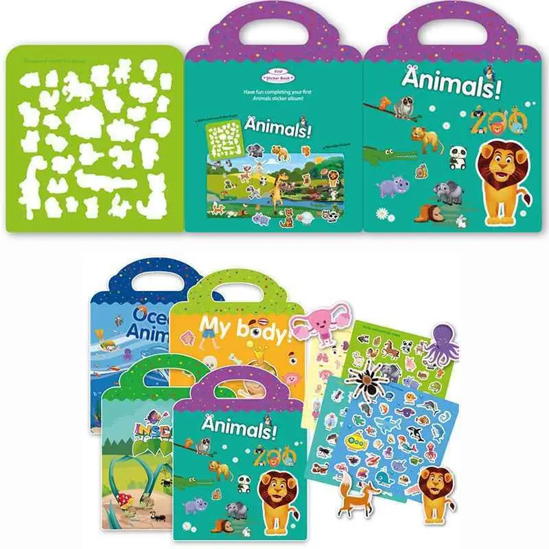 New Children Scene Stickers Book DIY Hand on Puzzle Sticker Books ...