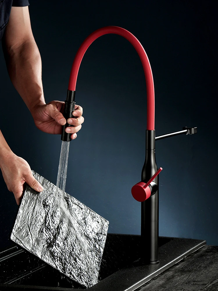 Deluxe-Brass-Kitchen-Faucet-Magnetic-Suction-Cold-Hot-Control-Tap-One ...