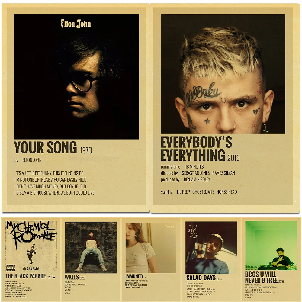 Vintage-Classic-Music-Band-Singer-Poster-Kraft-Paper-Retro-Music-Album ...