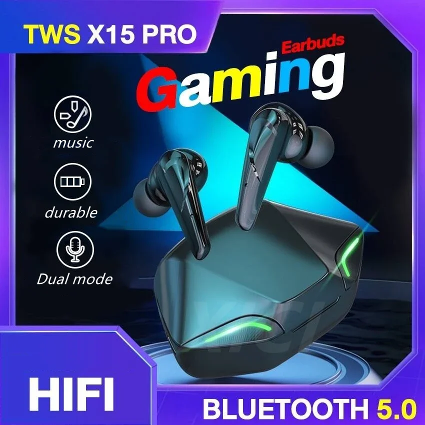 X15-Pro-TWS-Gaming-Earbuds-com-Microfone-Fone-De-Ouvido-Sem-Fio-Fone-De ...
