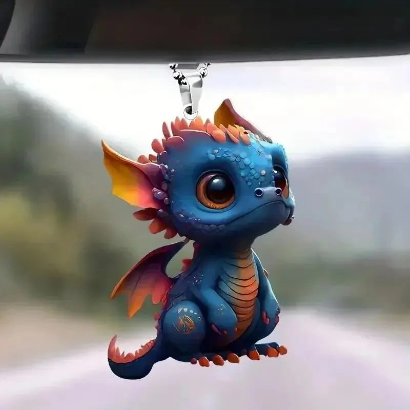 Dragon-Car-Pendant-2D-Acrylic-Auto-Rearview-Mirror-Pendants-Car-Decor ...