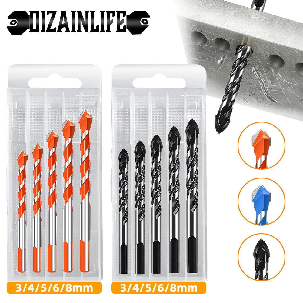3/5Pcs Triangle Diamond Glass Drill Bit 3 12mm Ceramics Drill Set Tile ...