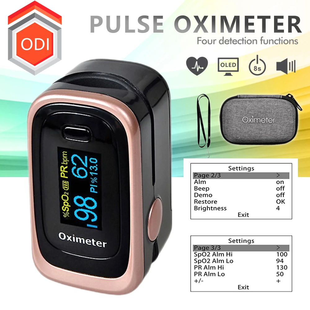 Medical-Finger-Pulse-Fingertip-Oled-Portable-Oximeter-SPO2-PR-8-Hours ...