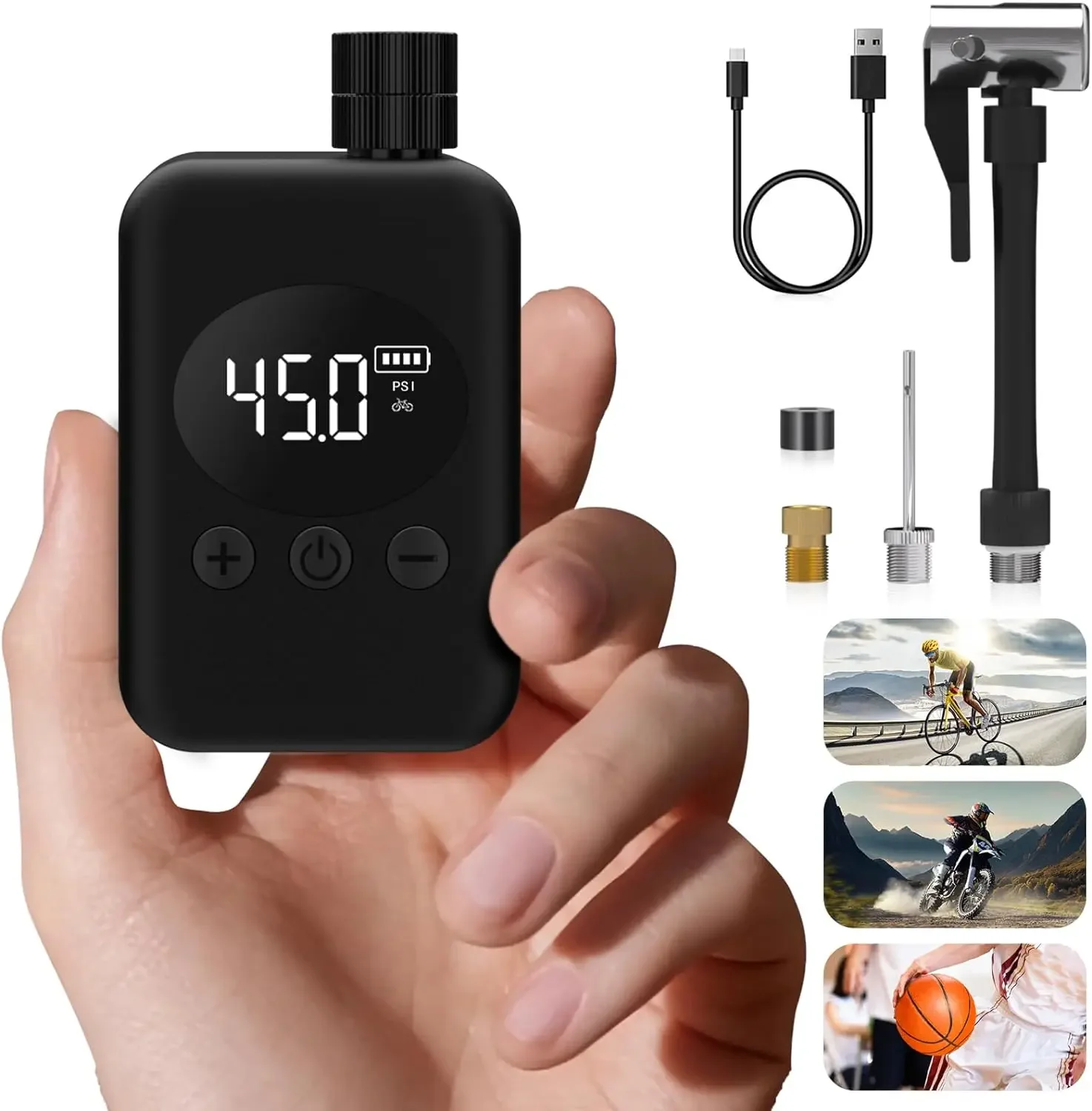 Mini-Bike-Pump-Portable-Tire-Bicycle-Pump-150PSI-Electric-Bike-Air-Pump ...