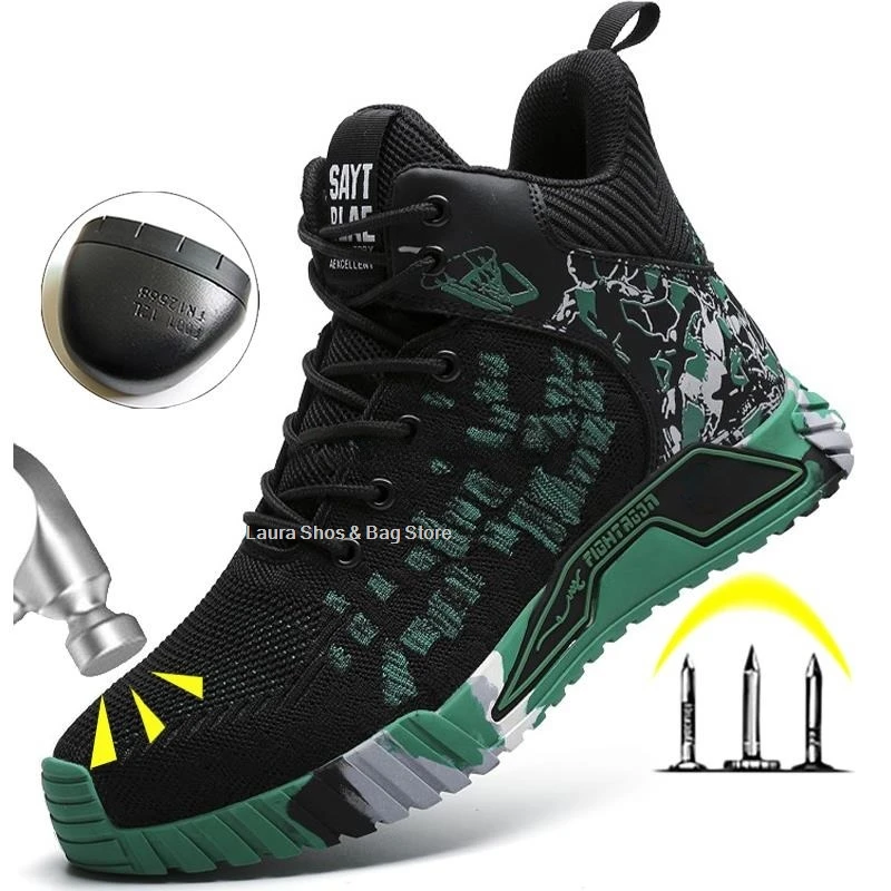 High-Top-Safety-Shoes-Men-Steel-Toe-Sneaker-Breathable-Work-Shoes ...