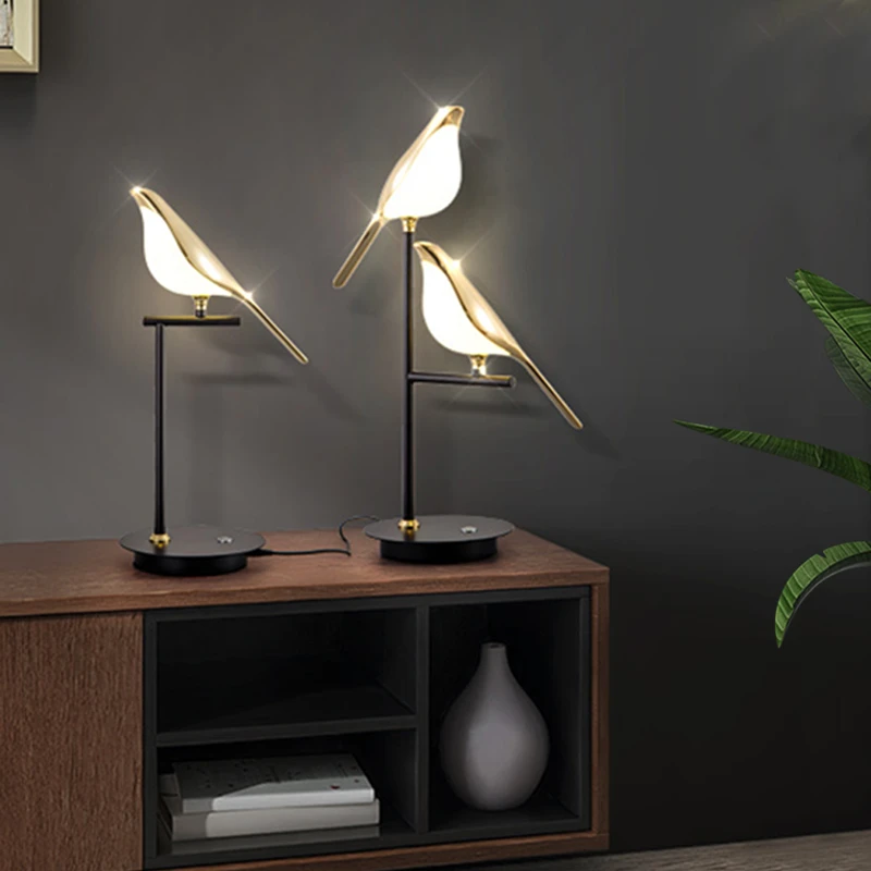 Modern LED table lamp Magpie bird model Reading lamp indoor lighting ...