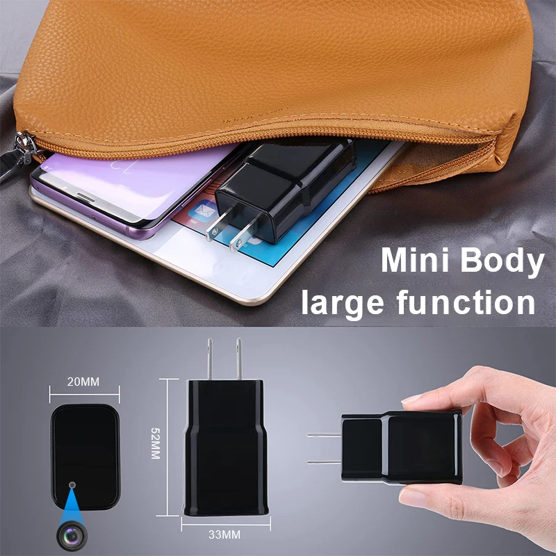 Caméra miniature,Mini caméra de Surveillance 1080P Wifi, Micro chargeur ...