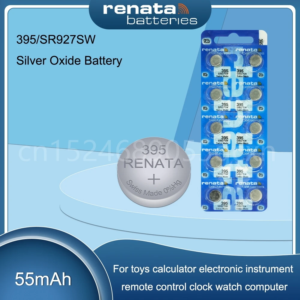 100-Original-Renata-395-SR927SW-1-55V-Silver-Oxide-Battery-for-Watch ...
