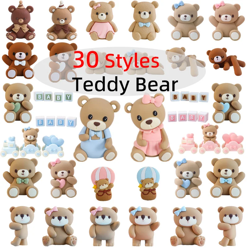 3D-Teddy-Bear-Cake-Toppers-Baby-Shower-Bear-Decorations-Boy-Girl-1st ...
