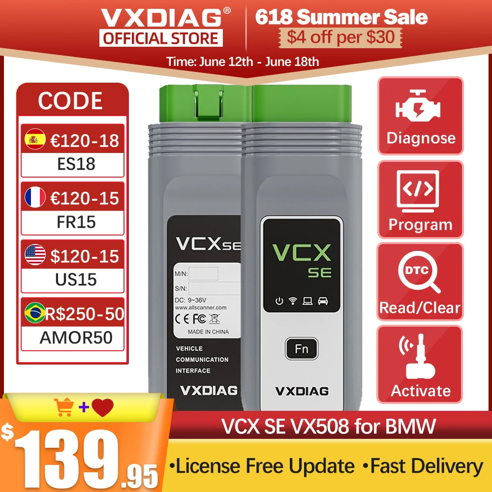 VXDIAG herramienta de diagnóstico de coche VCX SE, accesorio OBD2 ...
