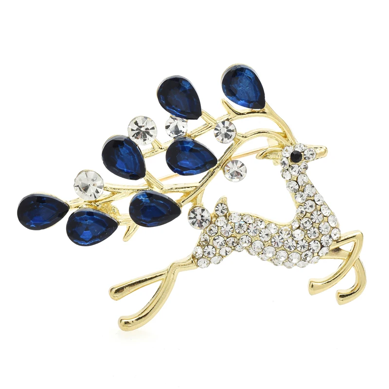 Wuli-baby-Running-Deer-Brooches-For-Women-Unisex-2-color-Rhinestone ...