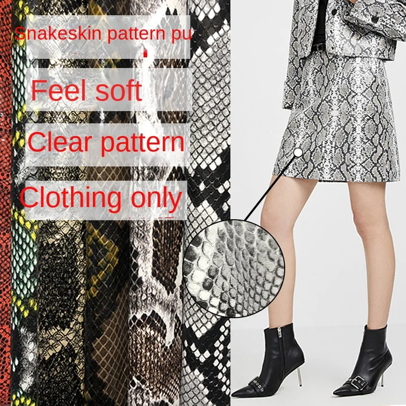 Snake-Pattern-PU-Leather-Fabric-for-Clothing-Dress-Printed-Soft-Patch ...