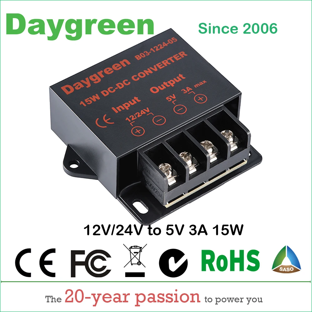24V to 5V 10A 50W DC DC Converter รถ Step Down ลด 24V 5V 10AMP Daygreen ...