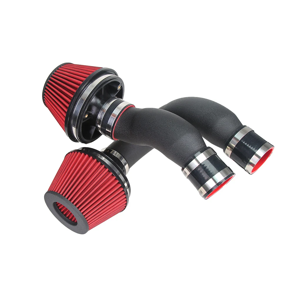 Dual 3" Cold Air Intake System Kit With 6" Stack for Audi C7 S6 S7 RS7 ...