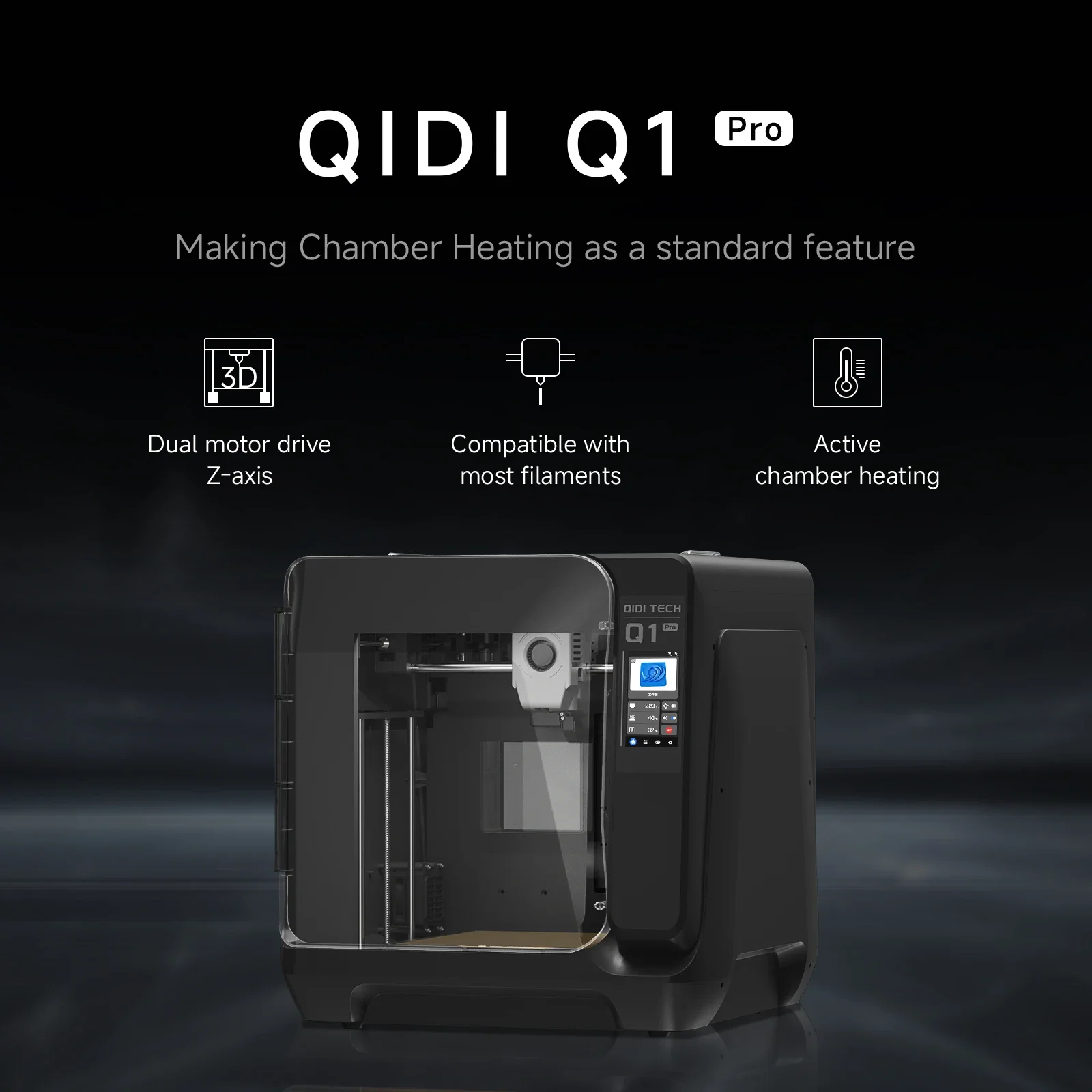 QIDI Q1 Pro 3D Printer, 230V，600mm/s High-Speed 3D Printers with Auto ...