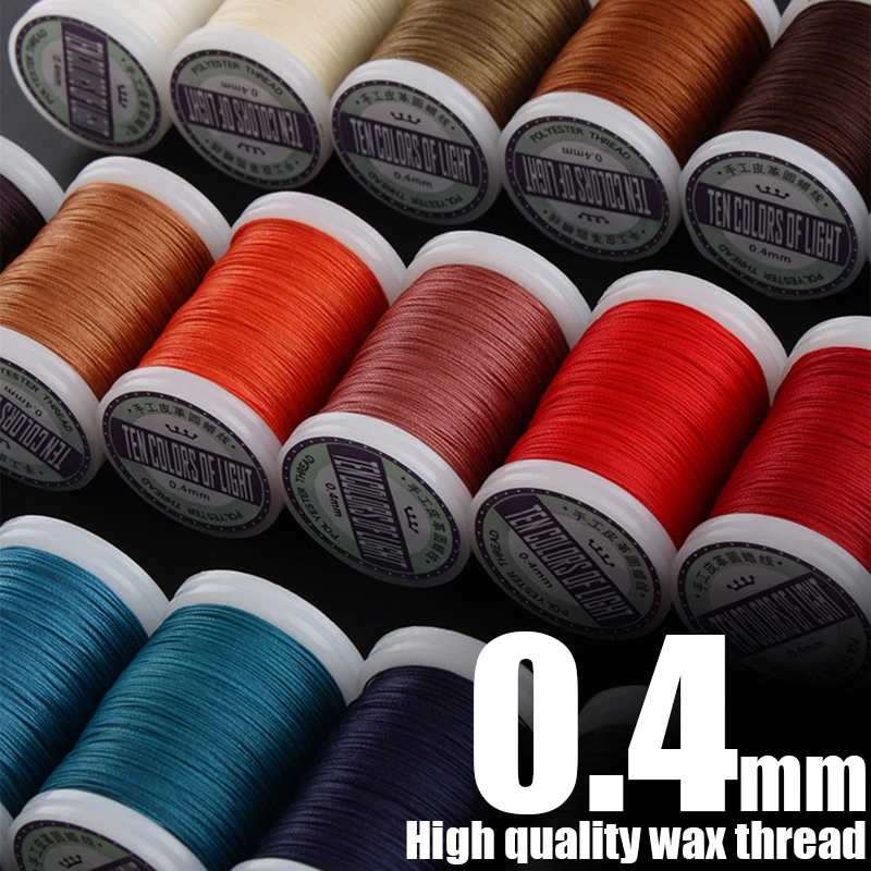 0.4mm Round Waxed Thread Strong Polyester Cord Wax Coated Strings For ...
