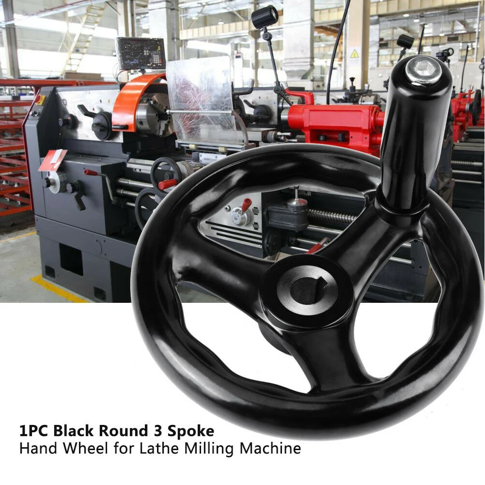 3-Spokes-Tool-Bakelite-Corrugated-Handwheel-Round-Lathe-Ripple-Design ...