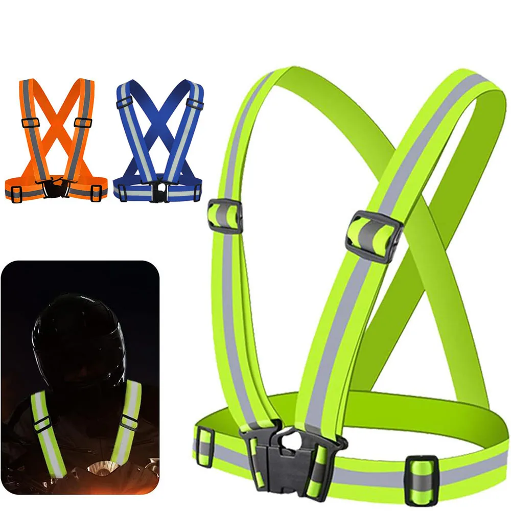 Reflective-Safety-Vests-Lightweight-Adjustable-Elastic-Vest-Jacket-Hi ...