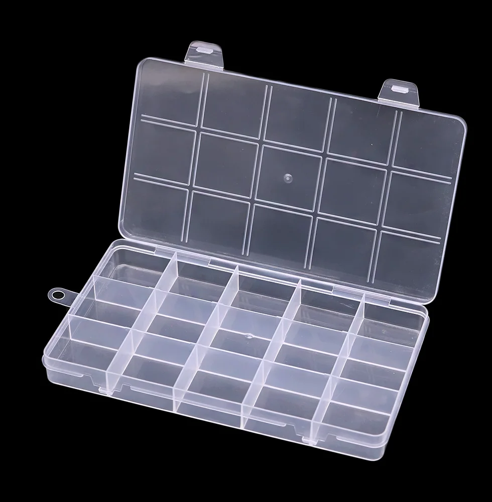 Plastic Storage Boxes Crafts | Plastic Storage Box Slots - 15 Grids ...