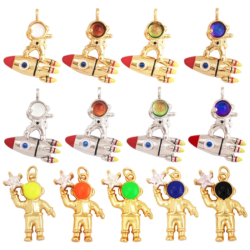 Spaceman-Pendentif-breloque-en-or-18-carats-collier-de-bijoux-toiles ...
