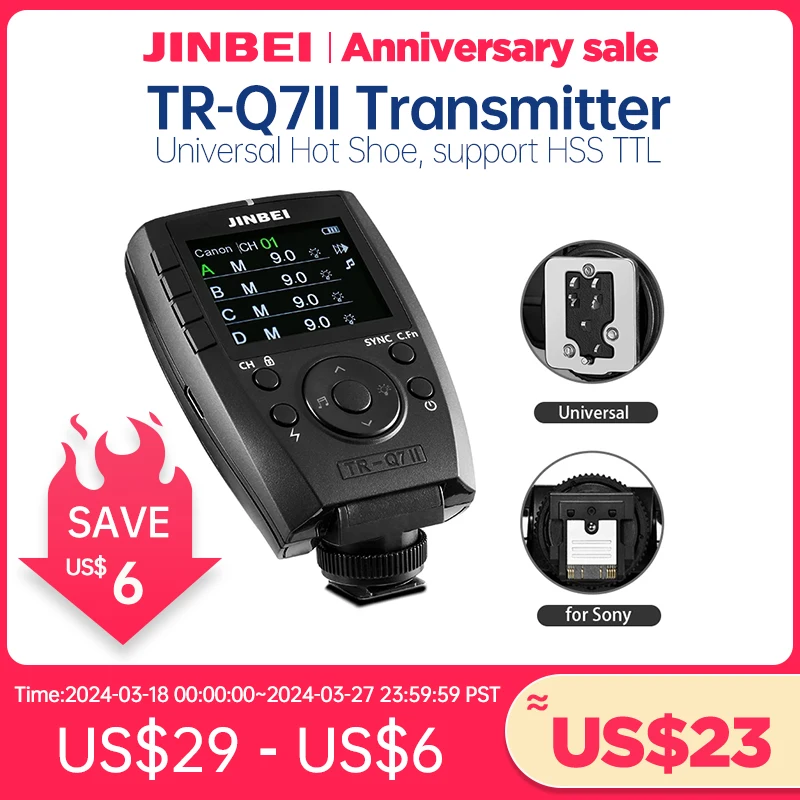 JINBEI-TR-Q7II-TR-V6II-2-4G-Wireless-Trigger-Transmitter-Speedlite ...