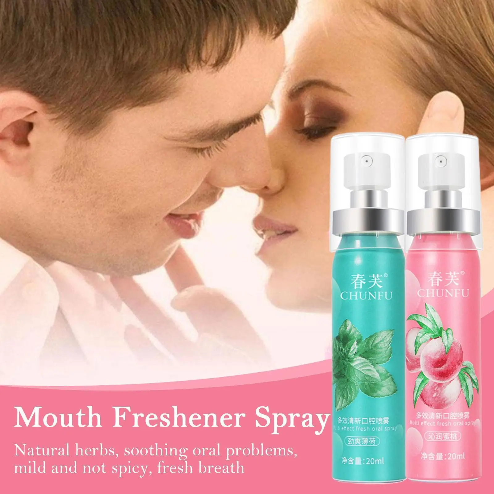 20ml-Fruity-Breath-Peach-Mint-Breath-Freshener-Spray-Halitosis ...