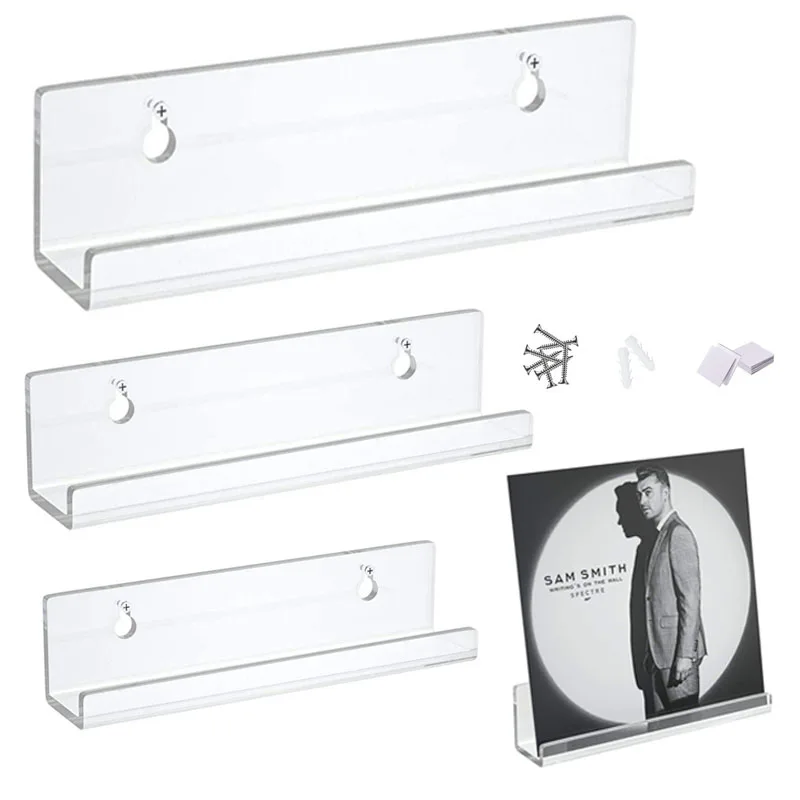 4-7-12inch-Clear-Vinyl-Record-Shelf-Wall-Mount-Acrylic-Record-Display ...