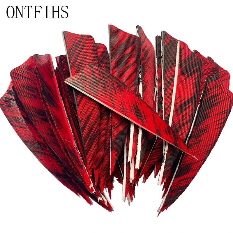 50pcs 3 Inch Right/left Wing Arrow Feathers Shield Cut Fletches Ink ...