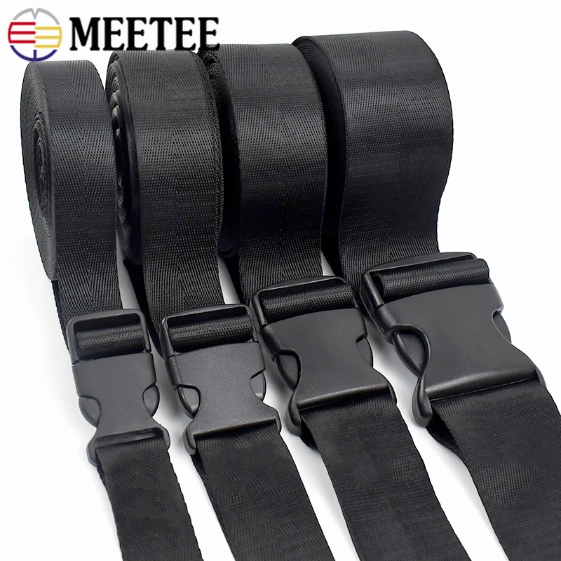 2Sets-Meetee-20-50mm-Nylon-Webbing-Black-Plastic-Release-Buckle-Adjust ...