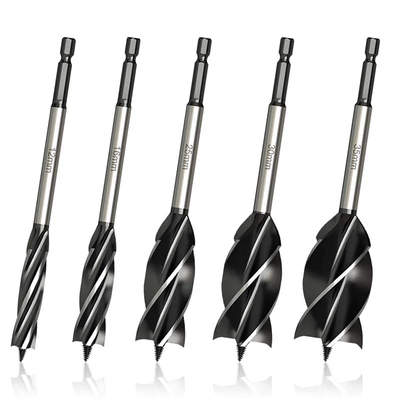 Hex Shank Carpenter Joiner Tool Twist Drill Bit Set Wood Fast Cut Auger ...