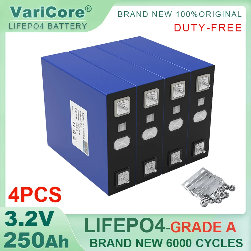 4pcs-VariCore-3-2V-250Ah-LiFePO4-Battery-Lithium-iron-phosphate-For-4s ...