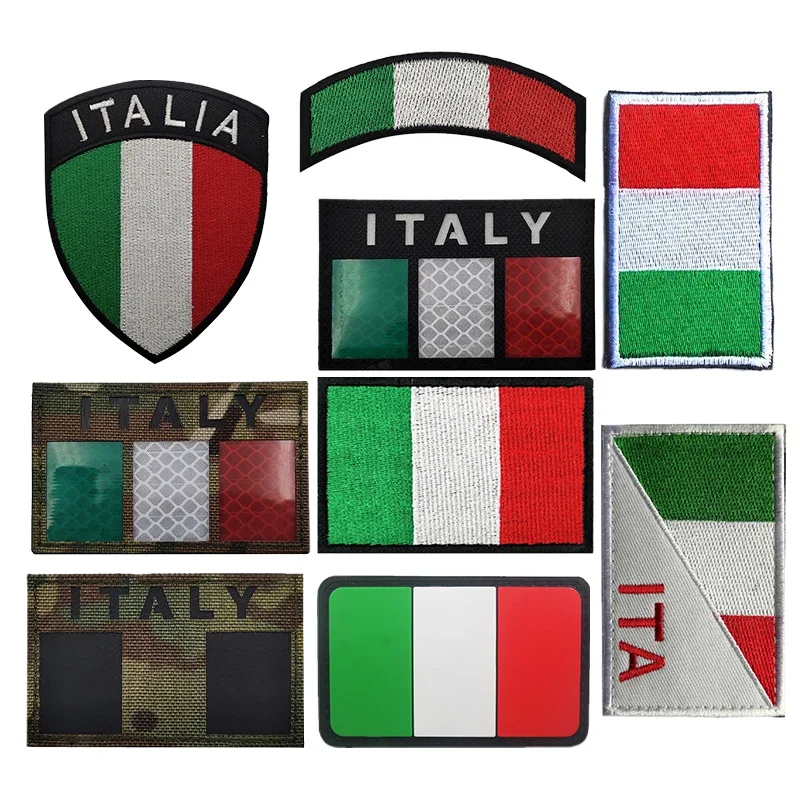 Italy-Flag-Hook-Loop-Patches-Europe-IR-Reflective-Camo-Embroidery-Cloth ...