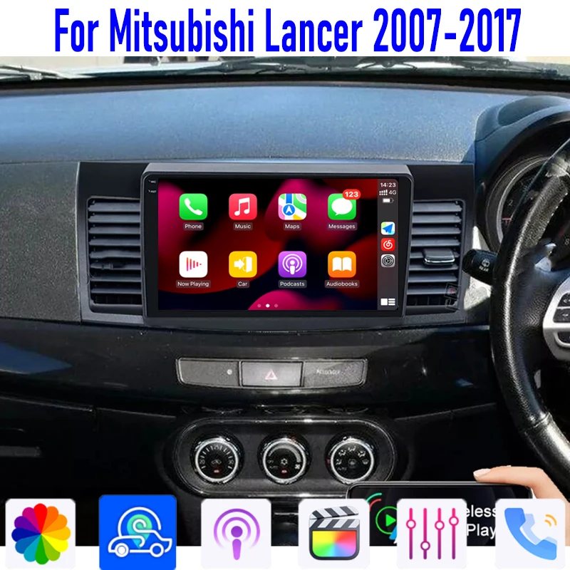 GPS 10'' For Mitsubishi Lancer 2007-2017 Car Radio Wireless Apple ...