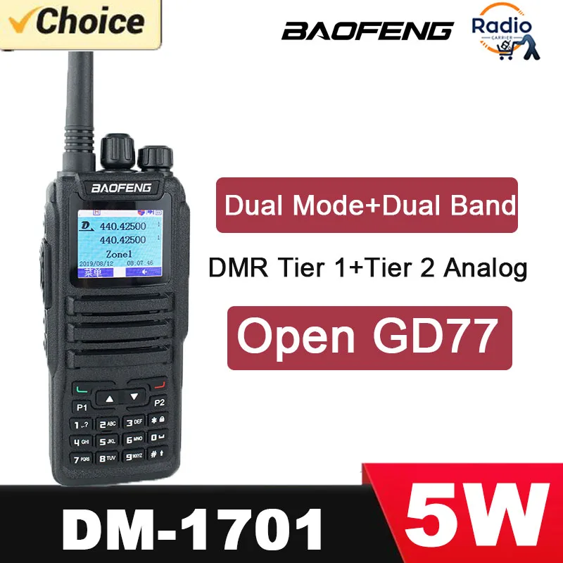 Baofeng-walkie-talkie Digital DMR, Radio DM 1701, modo de banda Dual, DM-1701 analógico, nivel 1 ...