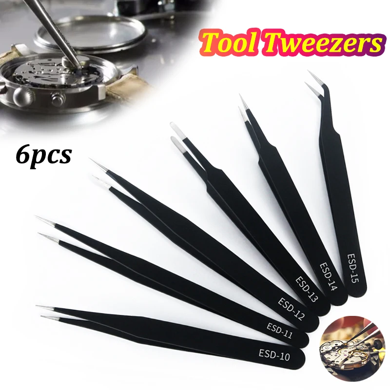 Watch-Tweezers-Tool-ESD-Anti-Static-Steel-Watches-Repair-Tool ...