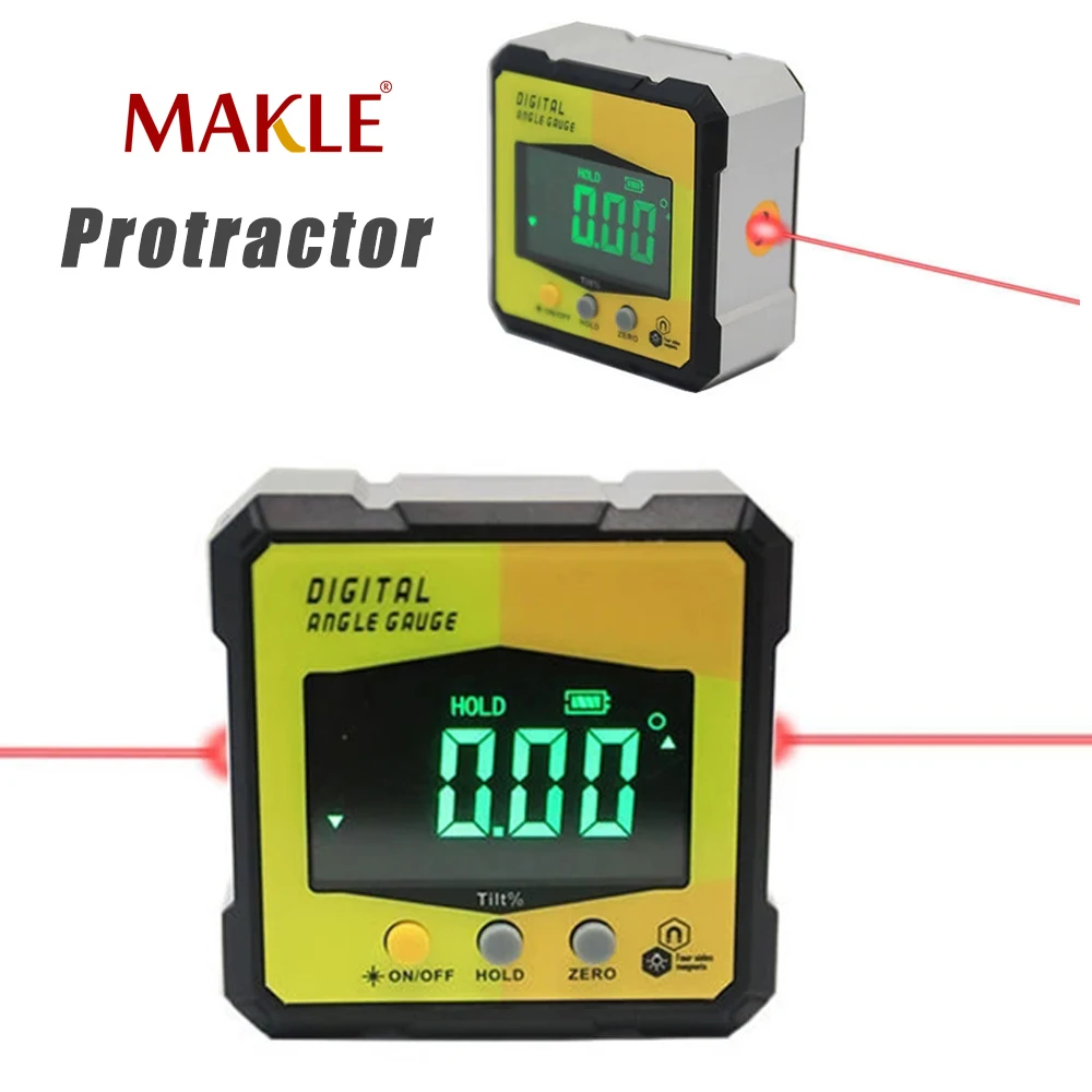 MAKLE-Digital-Protractor-Laser-USB-Inclinometer-360-Level-Angle-Finder ...