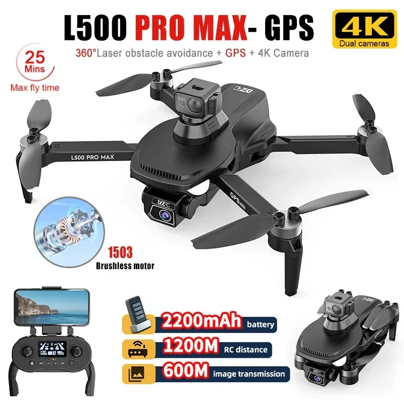 L500 PRO MAX Drone 4K Professional HD Dual Camera UAV 360° Obstacle ...