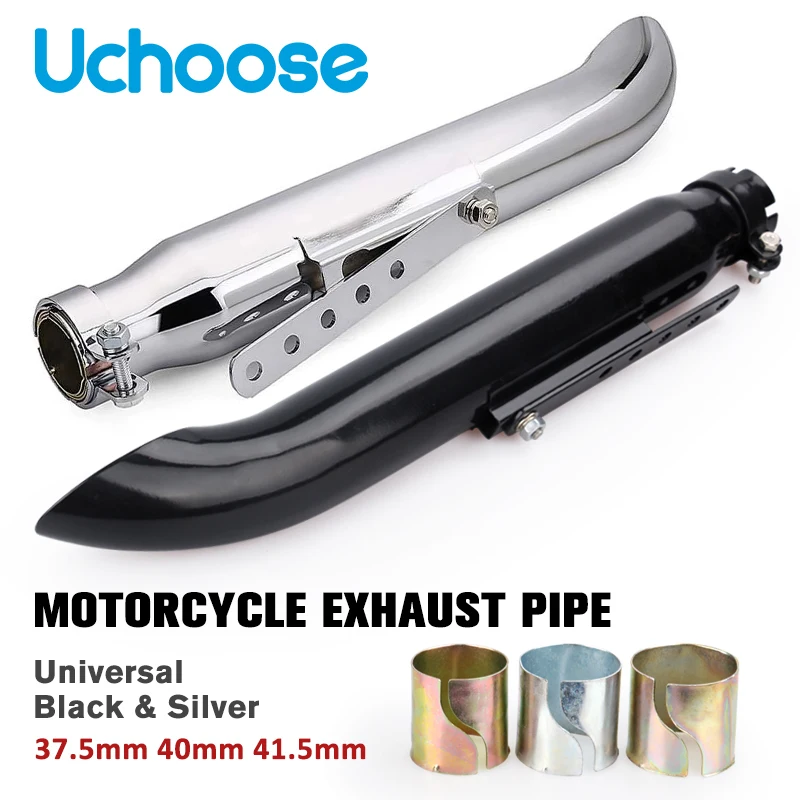 Universal-Motorcycle-Exhaust-Muffler-Pipe-Tip-Retro-Vintage-Rear-Pipe ...