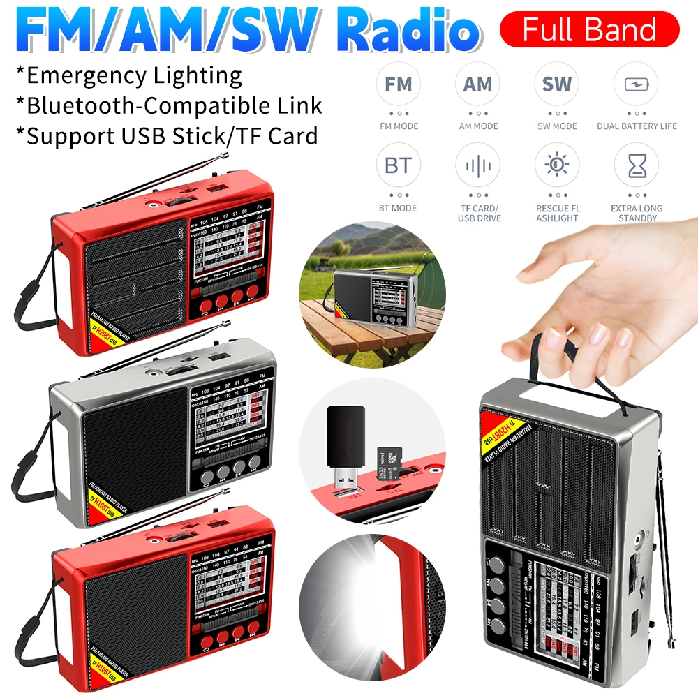Mini Radio Receiver Full Band Radio Portable FM/AM/SW Receiver ...